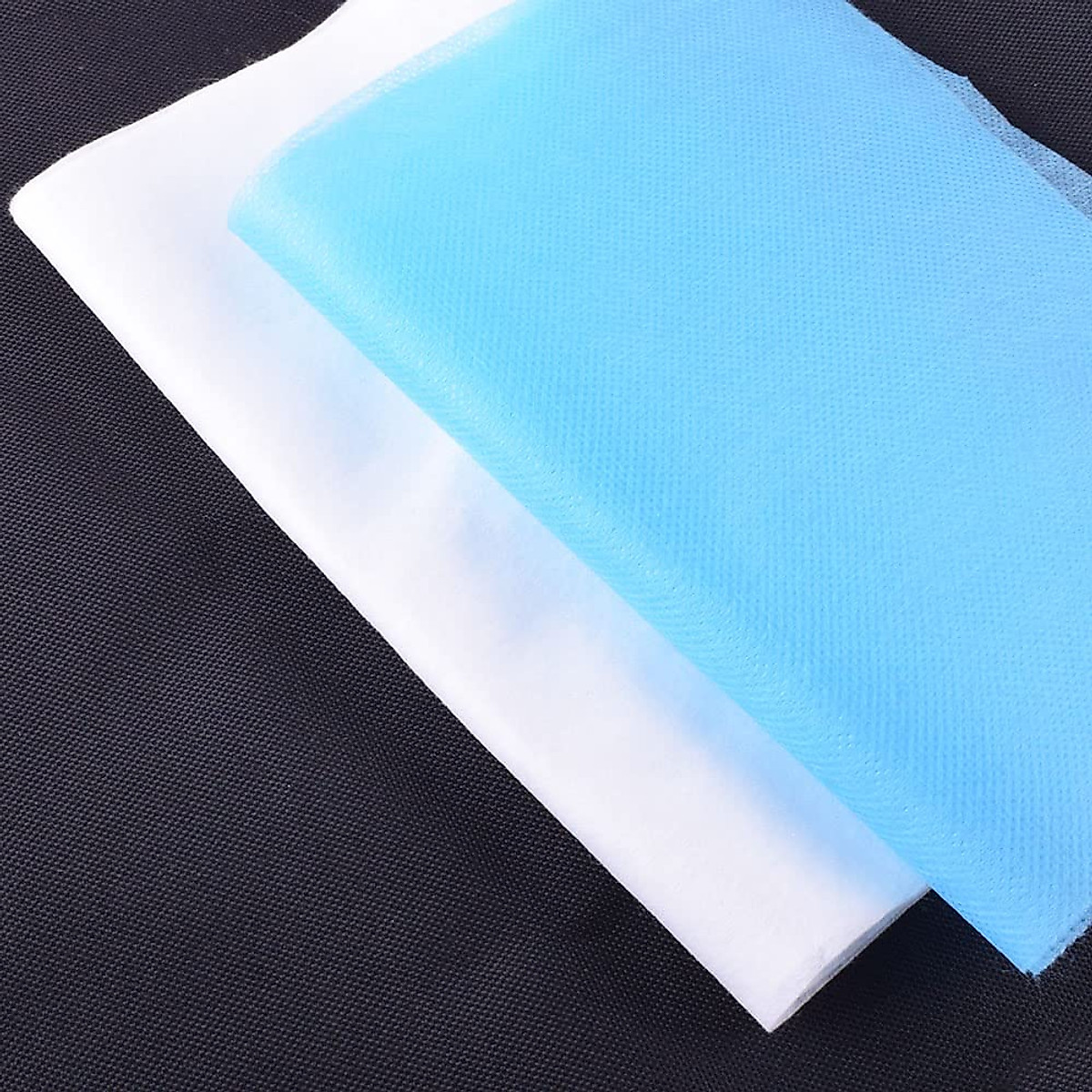 Non Woven Fusible Interface Blue/White Non Woven Interface Fabric 100% Air Filter For Face Mask DIY Supplies By Yard (3 Yards, White)