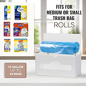 Essential BEMO - Trash Bag Holder Cabinet Door - Trash Bag Organizer Under Sink - Kitchen Trash Bag Dispenser Under Sink - Garbage Bag Dispenser Under Sink - Acrylic Trash Bag Dispenser Roll Holder