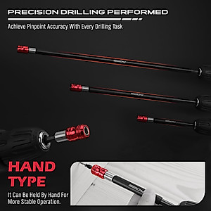 Magnetic Screwdriver Bit Holder Set: 5-Piece 1/4 Inch Hex Shank Quick Release Extension Adapter | Super Straight Durable CR-V Steel | Universal Fit for Impact Driver Bits | 2", 4", 6", 12", 17" Long