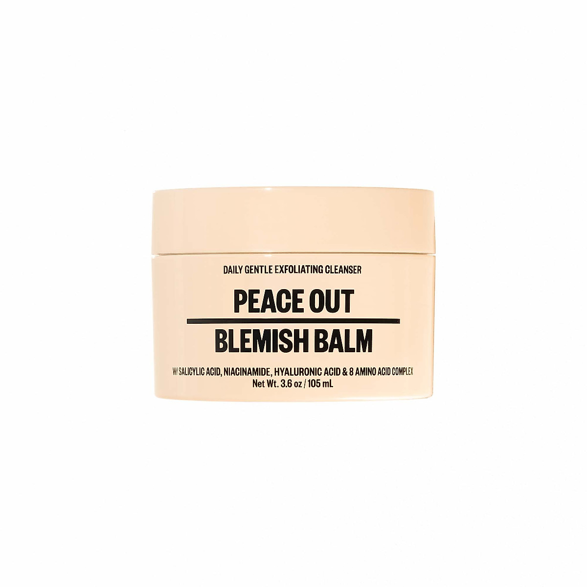 PEACE OUT Skincare Blemish Balm | Daily Gentle Exfoliating Face Wash for Acne-Prone Skin and Pimples | Cleanse Away Dirt and Oil, Refine Texture, Minimize Appearance of Pores (3.6 oz)