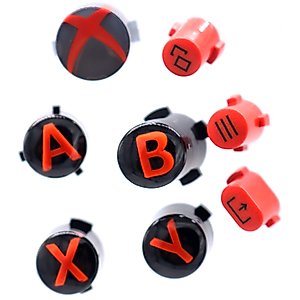 Deal4GO 8-Pack Plastic ABXY Button Menu/View/SYNC/Share Key Set Replacement for Xbox Series S & Xbox Series X Controller (RED) (XSSX-8PB)