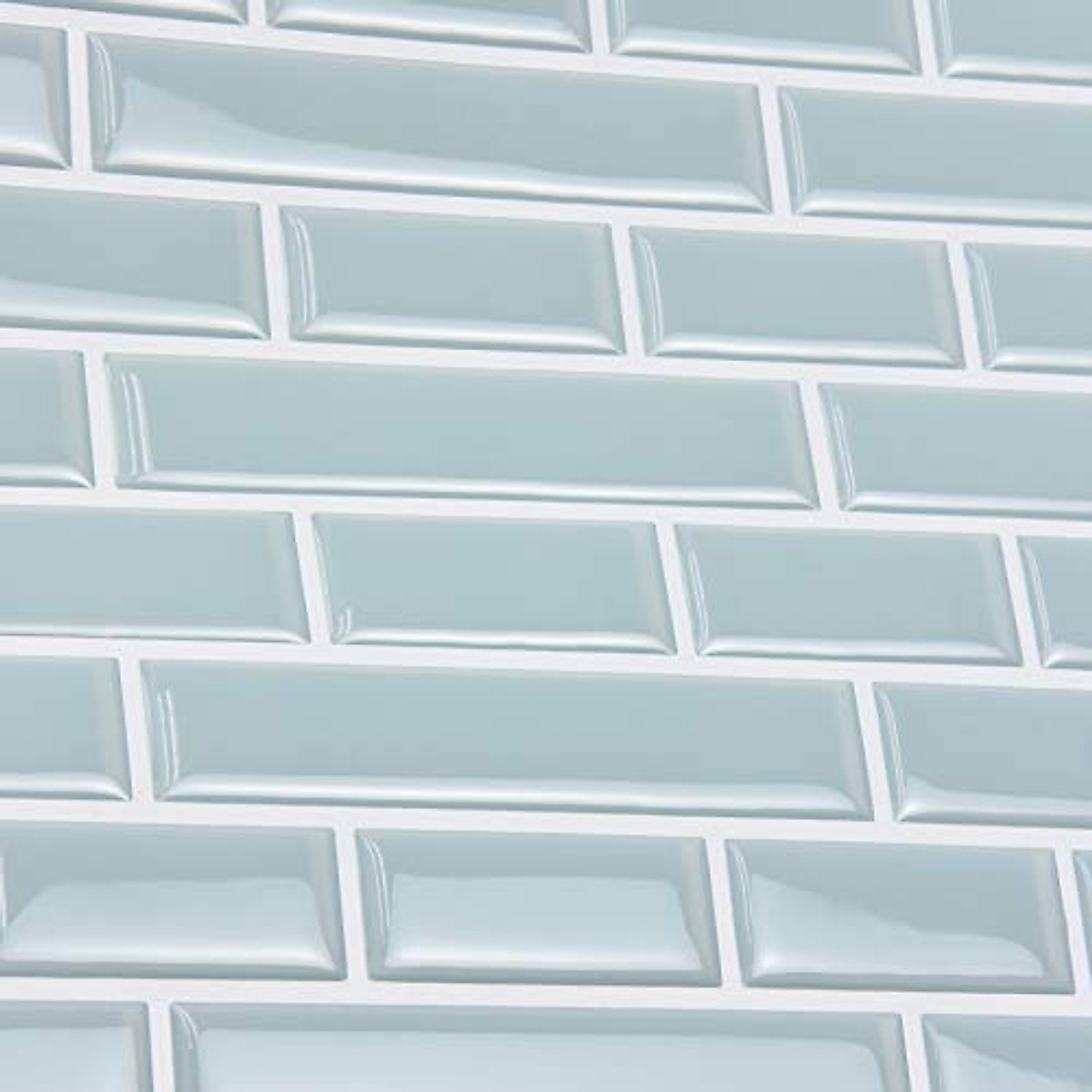 In Home NH2361 Sea Glass Peel & Stick Backsplash Tiles, Blue