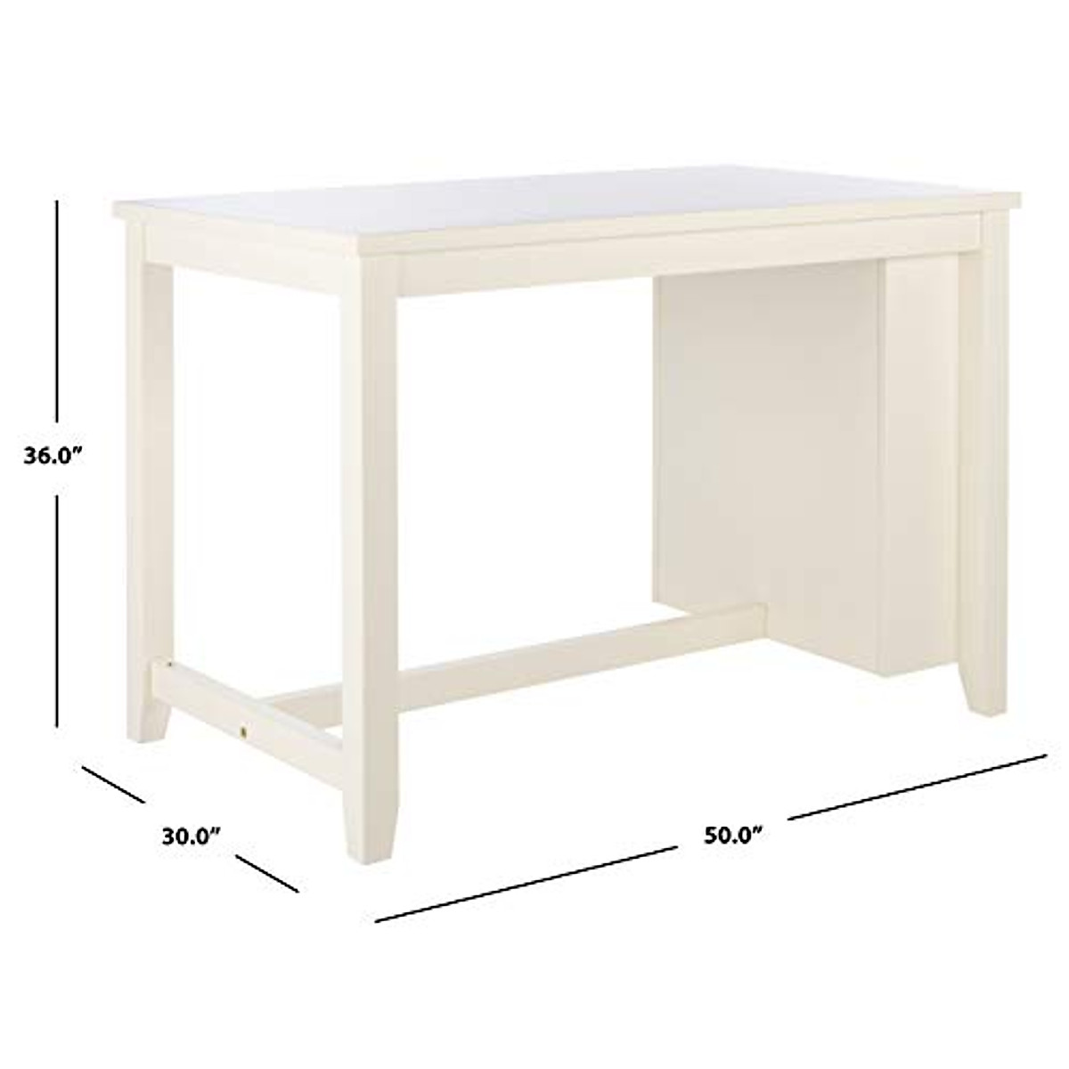 Safavieh Home Collection Aero White 36-inch Rectangle Storage Counter Dining Table DTB9218A