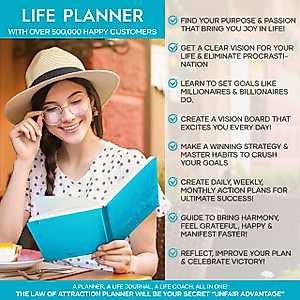 Law of Attraction Planner 2023 - Deluxe Weekly, Monthly Planner, a 12 Month Journey to Increase Productivity & Happiness, Life Organizer, Gratitude Journal, Stickers, Gift Box