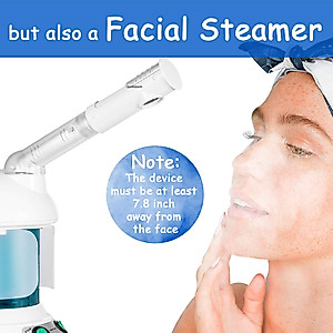 KIEKRO 2 in 1 Hair and Facial Steamer, Hair Steamer, Face Steamer, Hair Humidifier, Hot Mist Moisturizing, Hydration System Sprayer, Personal Care Use, Home and Salon (Blue White)