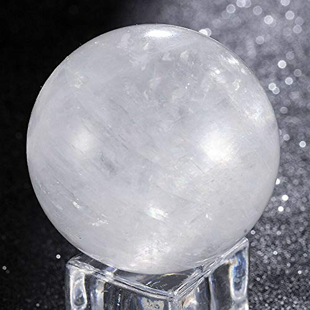Wixine 1Pcs 35-40mm Rare Clear Natural Rainbow Large Quartz Crystal Sphere Ball Healing Stone