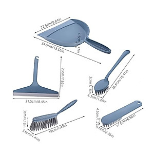 BUTIFULSIC 1 Set Mini Broom Set Small Cleanning Broom Crevice Cleaning Brush Whisk Broom Small Hand Broom Brush Keyboard Broom Table Broom Messes Dustpan Brooms Handheld Dust Pan The Pet Blue