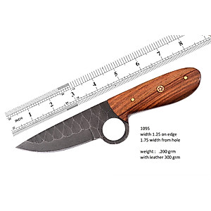 HANDCRAFT GOODS Handmade Hunting Knife with Leather Sheath Fixed Blade Bushcraft Knife1095 Carbon Steel knife-Camping knife Skinner Knife for Men