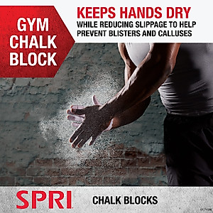 SPRI Chalk Block, 2oz. (8 Pack) for Gymnastics, Rock Climbing, Bouldering, Weight-Lifting,
