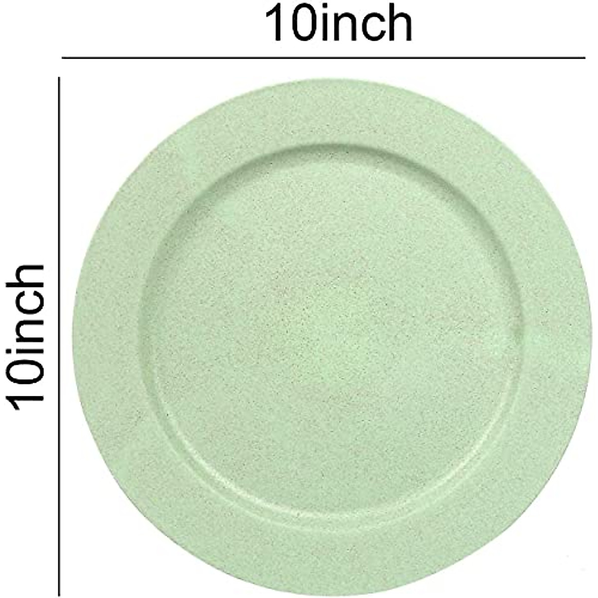 shopwithgreen 10 Inch Wheat Straw Dinner Plates, Unbreakable Sturdy Plastic Dinner Plates, Microwave and Dishwasher Safe