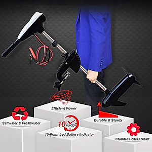 trolling Motor 12v 88 Lb Electric Trolling Motor, 8 Variable Speed Outboard Motor, Inflatable Boats Fishing Boats Kayak Aluminum Boats Motors