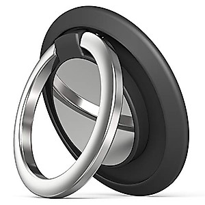 2 Pcs Phone Ring Holder Finger Kickstand, Cell Phone Ring Holder Finger Grip 360 Degree Rotation (Black)