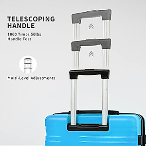 Merax Luggage Sets TSA 3 Piece Spinner Suitcase Lightweight 20 24 28 inch (Elegant blue)