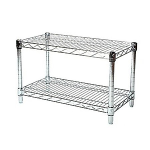 Shelving Inc. 14" d x 30" w Chrome Wire Shelving with 2 Tier Shelves, Weight Capacity 800lbs Per Shelf