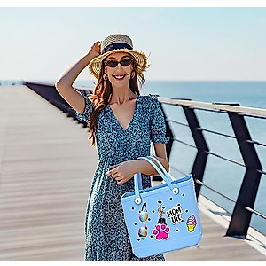 Lovyit Beach Bag Charm Accessories Rubber Decoration Insert Charms for Simply Southern Totes Bogg Bags (Paw+Momlife, 3pcs)