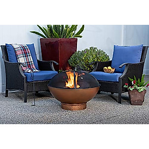 Bond Manufacturing 51578 Tazon 30" Wood Burning Steel Fire Pit, Copper