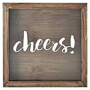 MCS 66959 Bar None Cheers Wine Cork Holder Shadowbox, 10"x10", Brown