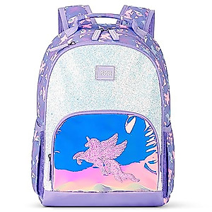 Choco Mocha Unicorn Toddler Backpack for Girls, Kids Preschool Backpack for Toddler Kindergarten Backpack 15 Inch, Glitter Purple