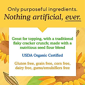 Simple Mills Organic Seed Crackers, Original - Gluten Free, Vegan, Healthy Snacks, Paleo Friendly, 4.25 Ounce (Pack of 1)