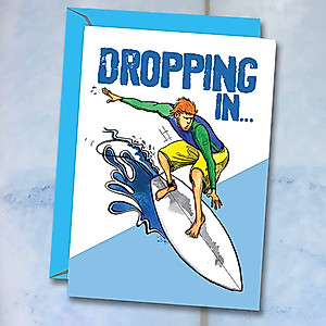 Play Strong Surfing Birthday Card 1-Pack (5x7) Super Star Illustrated Sports Birthday Cards Greeting Cards- Awesome for Surfers, Coaches and Fans Birthdays, Gifts and Parties!
