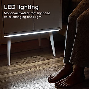 sobro Smart Side/Nightstand Table - with Cooling Drawer, Wireless Charging, Bluetooth Speakers, USB-C and 120V outlets, LED Light, Black/Black