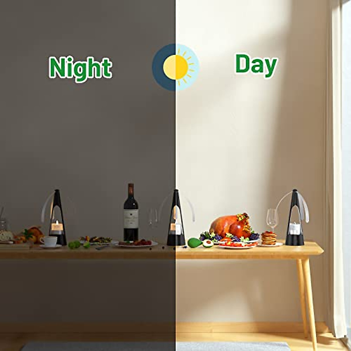 Taschyas 3 Pcs Upgraded Food Fans for Indoor Outdoor Tables with Rechargeable Lithium Battery Breakthrough Hollow Design (Candles Not Include)