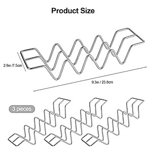 Taco Holders set of 3,Stainless Steel Taco Shell Holder Stand,Taco Tray Plates for Taco Bar Gifts Accessories,Holds 4 Tacos Each,Oven Safe for Baking, Dishwa sher and Grill Safe