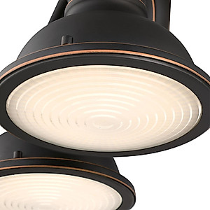 Westinghouse 6116200 Boswell Vintage-Style Three-Light Indoor Vanity Light Fixture, Oil Rubbed Bronze Finish with Highlights, Frosted Prismatic Acrylic Lens