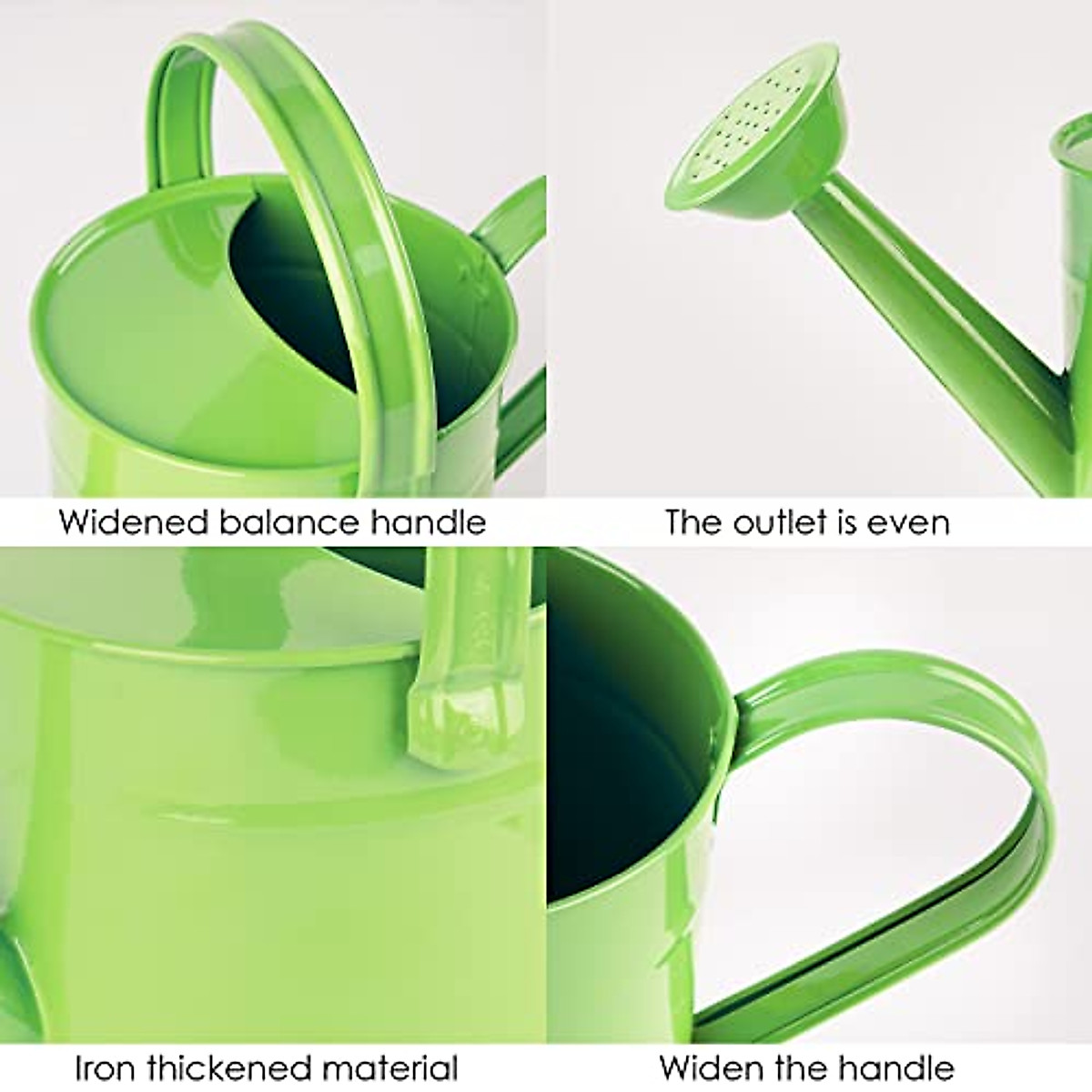 Linkidea 1.5 L Metal Watering Can, Children's Potted Watering Can, Garden Watering Can Sprinkler Iron Watering Can for Indoor, Outdoor, Office, Garden Plant Watering Can (Green)