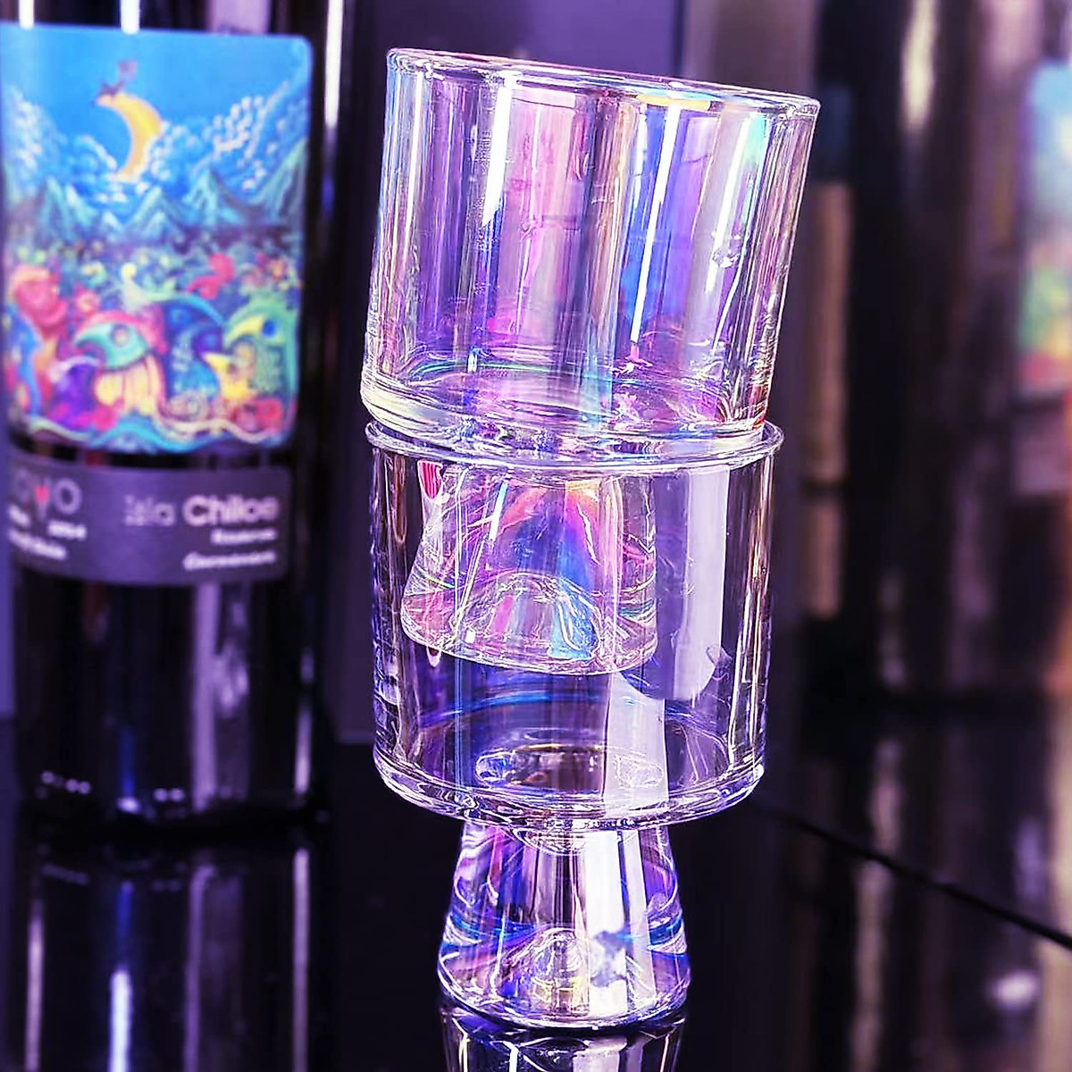 WELTAZ Martini Glasses (8oz) Cocktail Glassware Set of 4, Colored Glass. Drinking Glasses, Cocktail Glasses, Stemless Margarita Glasses, Bar Glasses, Shrimp Cocktail Glasses, Juice Glasses