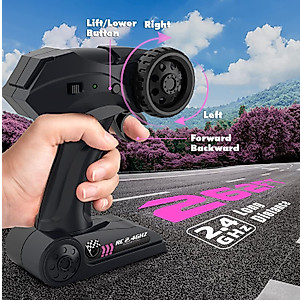 CROBOLL 1:12 Large RC Cars Toys for Boys Girls with Lifting Function, 4WD Remote Control Car Gifts for Kids 4X4 Off-Road RC Rock Crawler, 2.4GHz RC Truck with 2 Batteries 60Mins Play(Pink)