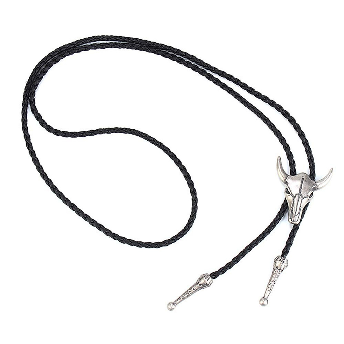 AZORA Western Cowboy Bolo Tie Men Leather Necktie Rope Cord Pendant Necklace Braided Jewelry for Men