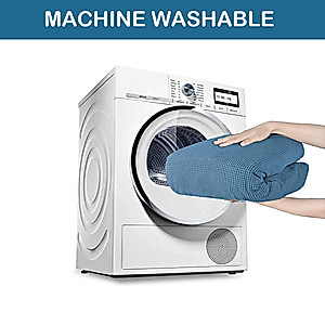 RHYII Ottoman Covers Slipcover Square Jacquard Fabric Footstool Protector Covers Storage Stool Ottoman Covers Stretch with Elastic Bottom Small Light Grey