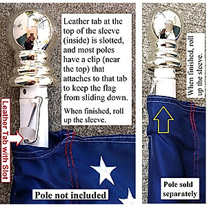 US Flag Factory - 3x5 FT American Flag (Pole Sleeve) (Embroidered Stars, Sewn Stripes) Outdoor SolarMax Nylon Flag - 100% Made in America (3x5 FT)