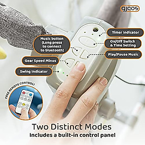 GJCOS Electric Rocking Bedside Bassinet (Grey) - 4 in 1 Automatic Swaying Mesh Baby Bassinet Bedside Sleeper with 5 Swing Motions, 3 Timer Setting & Bluetooth Music Control - Co Sleeper Bassinet