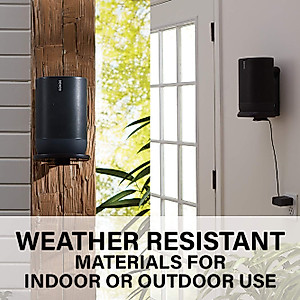 Sanus Indoor & Outdoor Mount Designed for Sonos Move Speaker -Save Shelf & Table Space-Weather resistant - WSSMM1-B2 (Black)