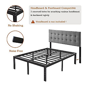 COMASACH 16 inch California King Bed Frame No Box Spring Needed, 3500 lbs Heavy Duty Metal Platform Bed Frames, Non-Slip and Noise-Free Mattress Foundation, Black