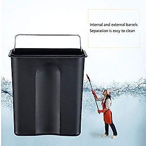 MYBA Trash Can Square Stainless Steel Kitchen Office Living Room Trash can,Foot Pedal Trash bin Removable Liner Plastic Waste bin, 5L/10L Garbage Bin (Color : White-1, Size : 5L)