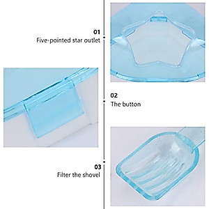 Scicalife Pet Hamster Sand Bathroom, Hamster Sand Bath Container, Large in Blue Plastic Sand Bath Container with Scoop Hamster Sandbox for Hamster Small Pet