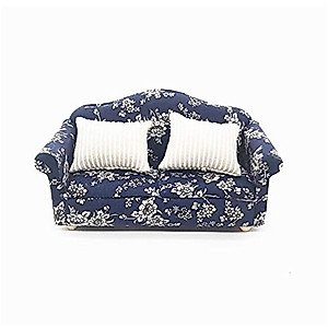 EatingBiting 1:12 Dollhouse Miniature Furniture Sofa 1 Double Sofa + 2 Single Sofa 3Pcs Set Living Room 1:12 Dollhouse Miniature Furniture Single Sofa Chair