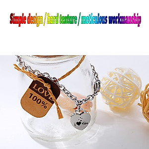 shumei Personalized bracelet, name custom bracelet, simple fashion stainless steel heart shaped silver pendant bracelet couple accessories jewelry (Ladies style)