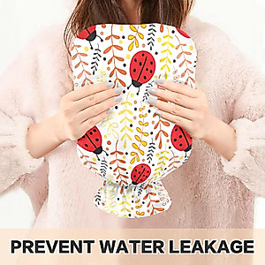 Ladybug Hot Water Bottle with Cover 1L Small Hot Water Bag for Pain Relief Cramps BAP Free