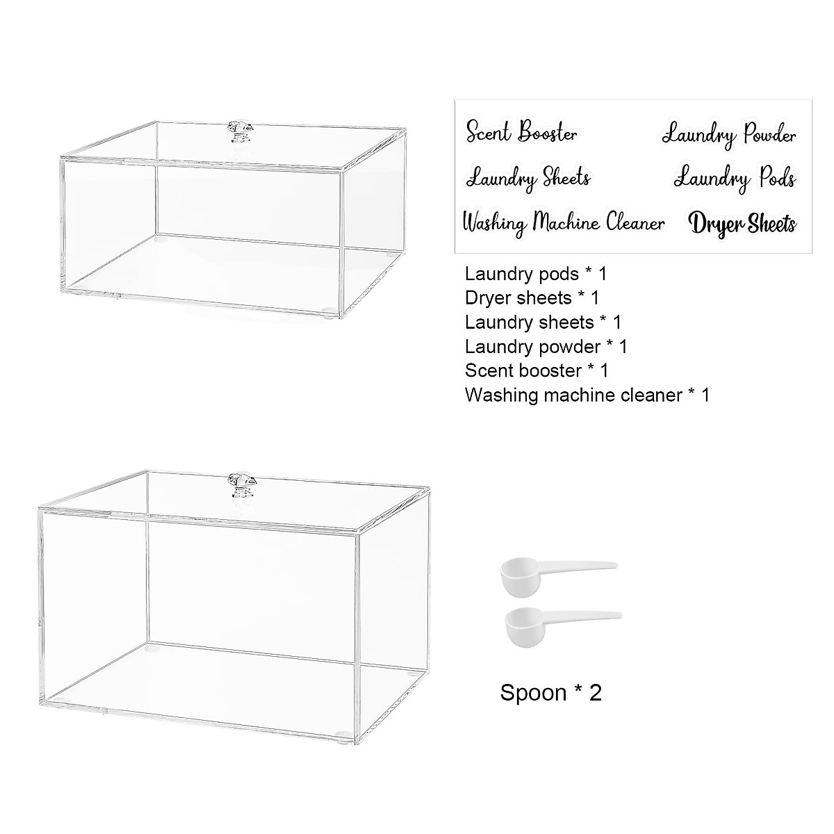 Generic VOTLEVT Acrylic Dryer Sheets Holder and Laundry Pods Container Set, Laundry Room Organization and Storage, Dryer Sheet Container and Laundry Pods Holder Set, XiYiNingZhuHe002