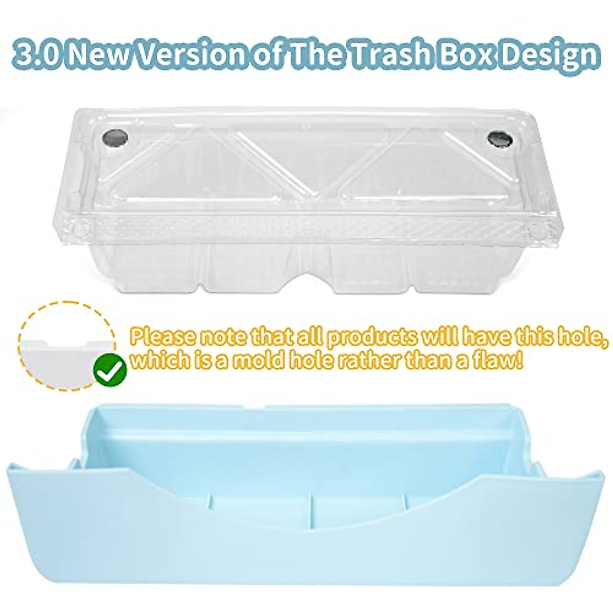 VARLNALY 3.0 Large Self-Cleaning Cat Litter Box, Pull-Out Non-Electric Automatic Cat Litter Box with Lid(24PCS Trash Box), One-Piece Base Prevents Urine＆Litter Leakage, Enclosed Isolates Odor (Blue)