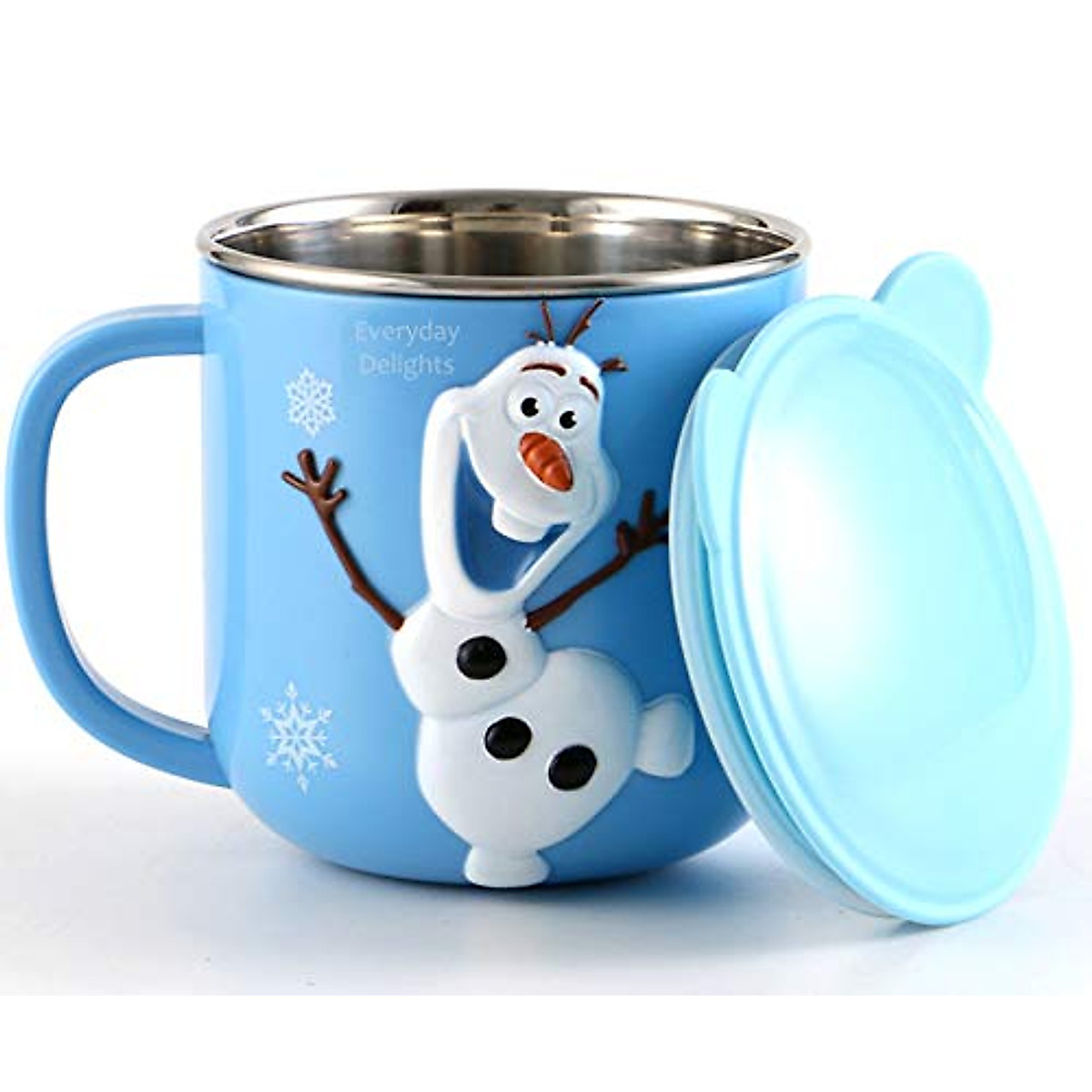 Everyday Delights Disney Frozen Olaf Blue Stainless Steel Insulated 3D Cup with Lid,250ml