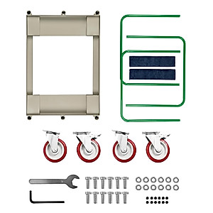 biosp 1000 lbs Capacity Steel Panel Truck Cart with Swivel Casters, Wood End, 3 Side Handrails, 24" Width x 36" Length