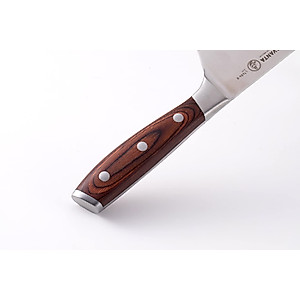 Messermeister Avanta 10-Piece Pakkawood Knife Block Set - German X50 Stainless Steel - Includes 4 Speciality Knives, Heavy-Weight Fork, 4 Steak Knives & Magnetic Knife Block