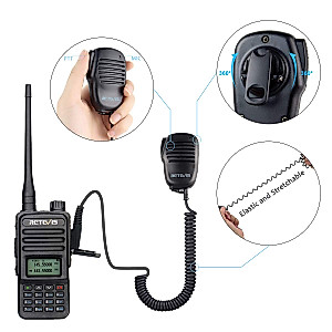 Retevis RT85 2 Way Radios Walkie Talkies Long Range, Walkie Talkies with Speaker Mic, Professional Two Way Radios for Manufacturing, Industrial, Worksite(4 Pack)