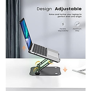 Orlian Laptop Stand Adjustable Computer Stand Sturdy Aluminum Laptop Stand for Desk Foldable Laptop Holder Portable Laptop Riser for 11–17-inch Laptop Notebook Tablet and More