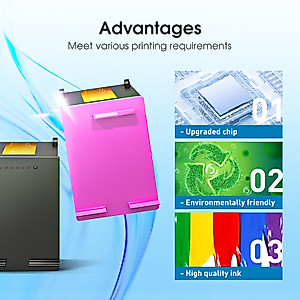 67XL Ink Cartridge Combo Pack Replacement for HP 67 67XL for DeskJet 2742 2755 Envy 6052 6055 6075 DeskJet Plus 4152 4155 4158 Printer (1 Black,1 Tri-Color)